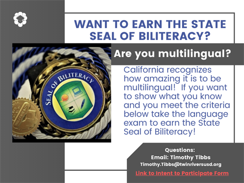 Twin Rivers - Seal of Biliteracy